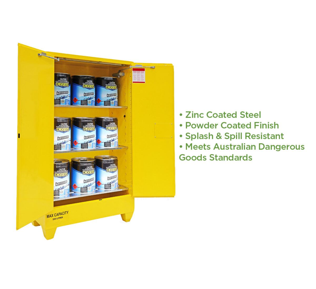 250L 250L Flammable Liquid Cabinet - Safety Storage Solutions | KrossTech
